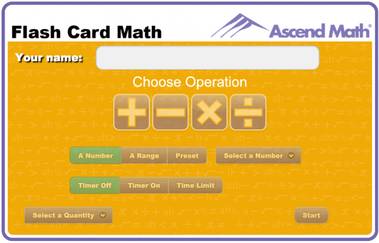 Use Flash Card Math Free! - Ascend Math - Improve Math Skills!