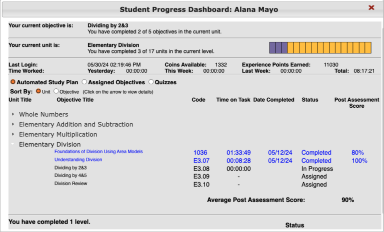 Progress Monitoring - Ascend Math